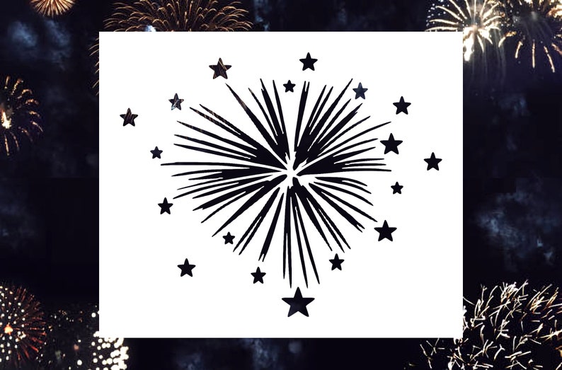Firecracker Reusable Stencil (many Sizes) - Etsy