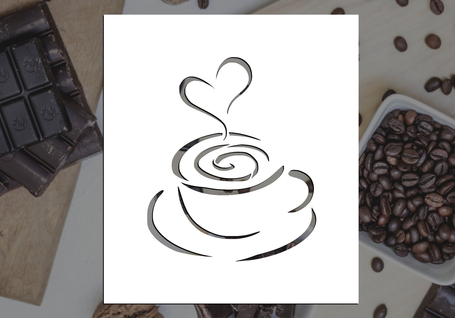 Coffee or Tea Cup Reusable Stencil (many Sizes) - Etsy