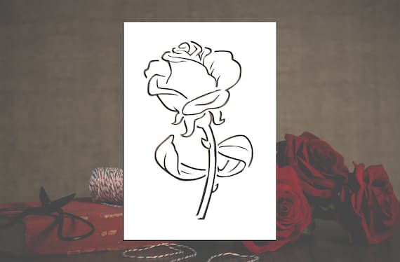 Rose Reusable Stencil many Sizes - Etsy