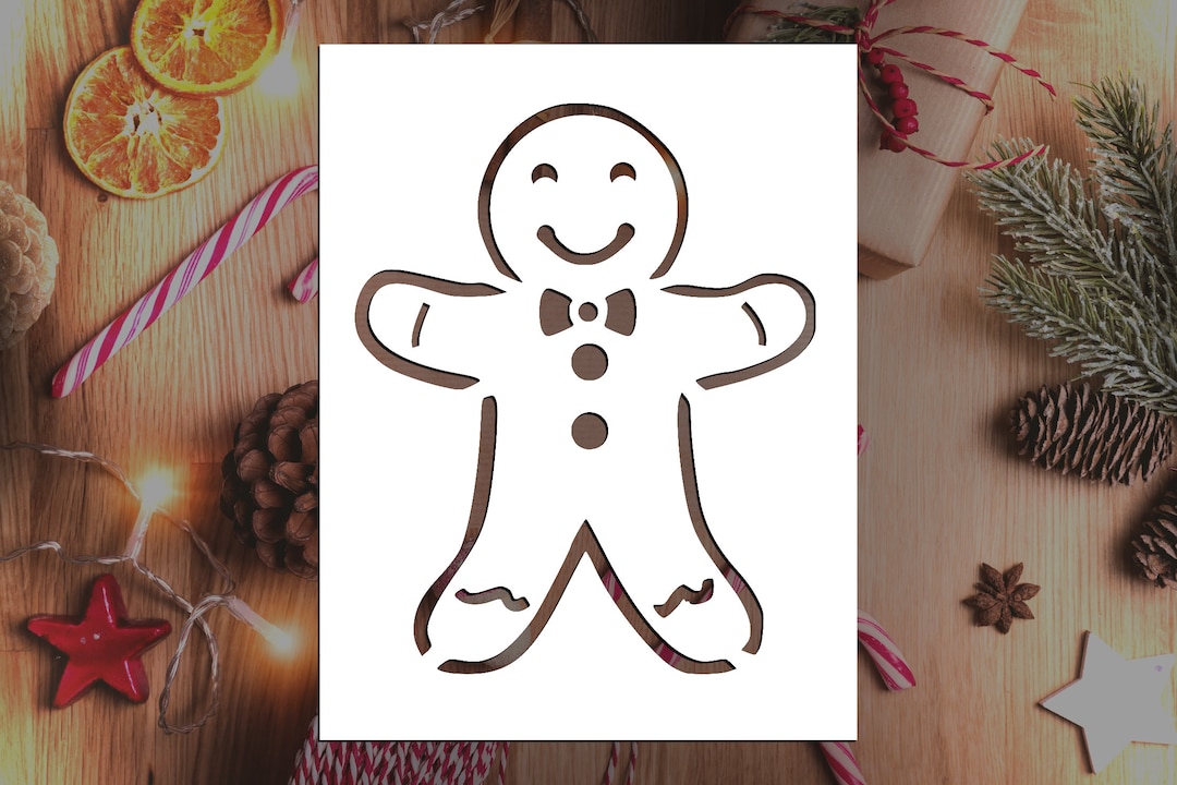 Gingerbread Man Reusable Stencil (many Sizes) - Etsy