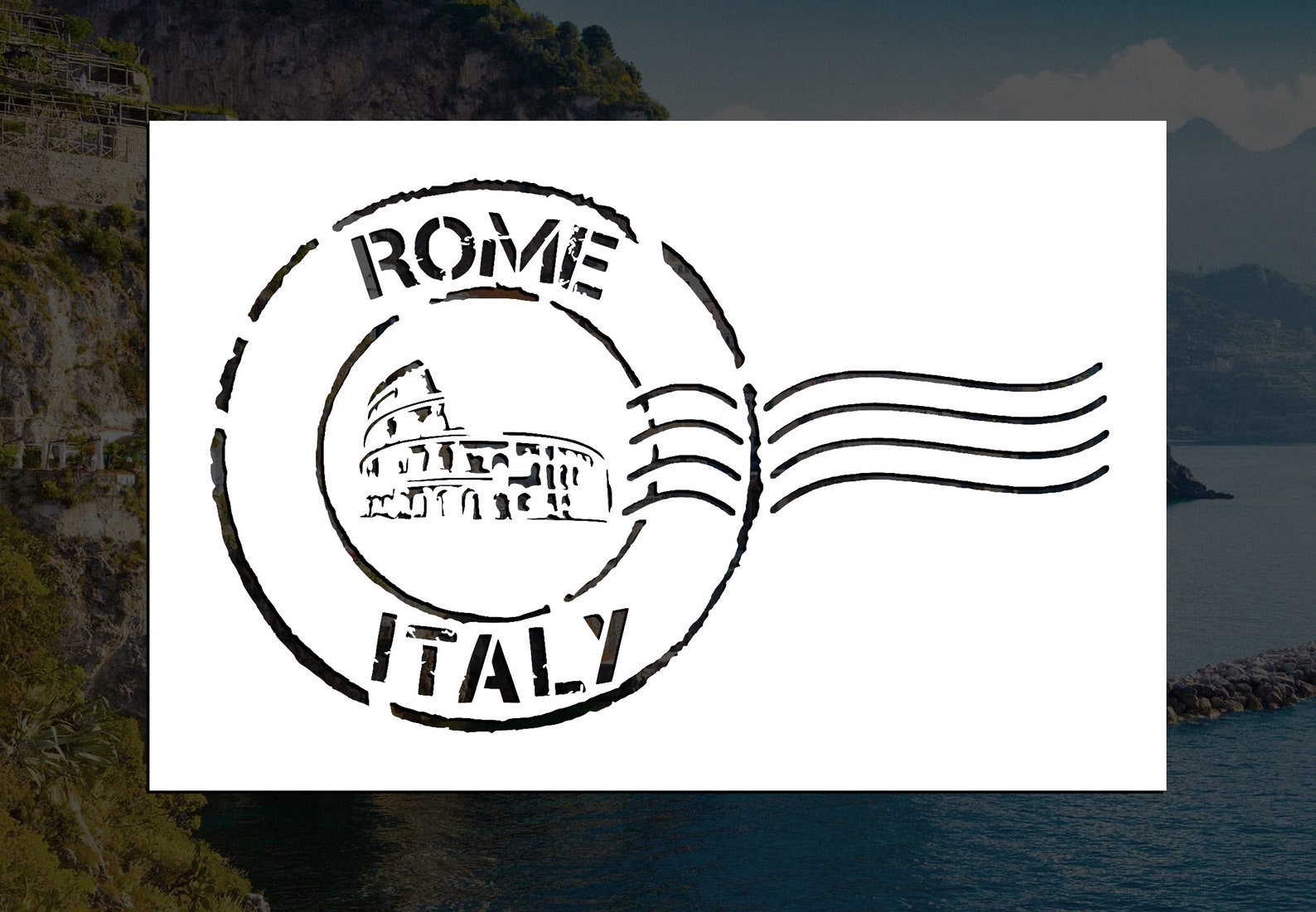 Rome Italy Colosseum Vintage Stamp Reusable Stencil many | Etsy
