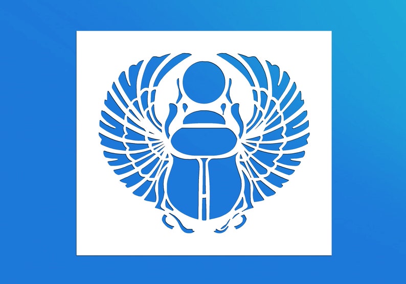 Egyptian Scarab Beetle Reusable Stencil Many Sizes | Etsy