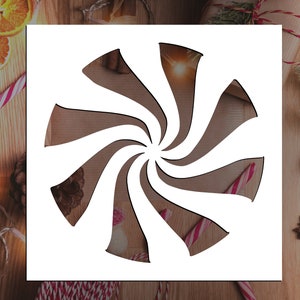 Swirly Peppermint Candy Reusable Stencil (many Sizes) - Etsy