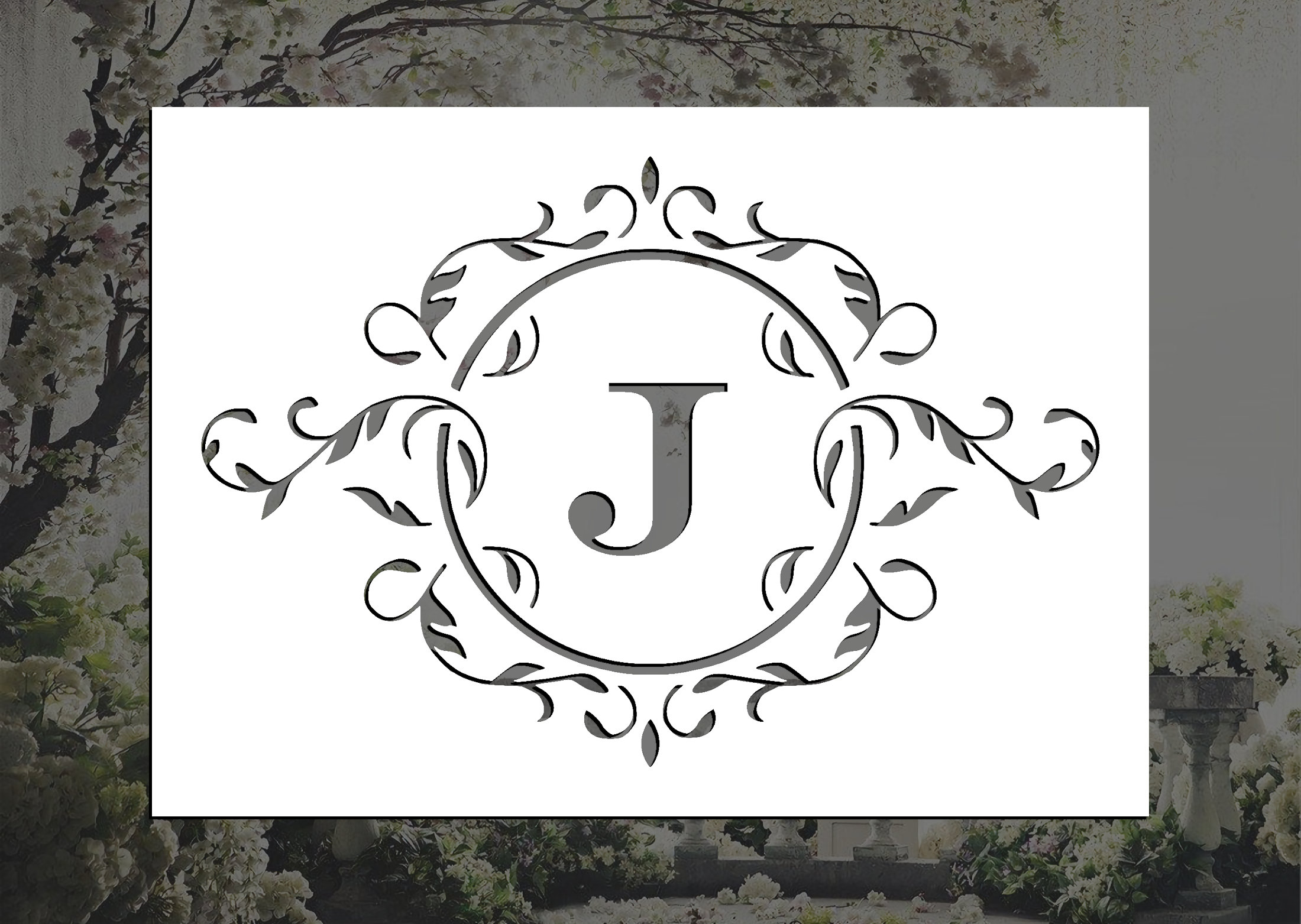 Leaf Monogram Customizable Reusable Stencil many Sizes - Etsy