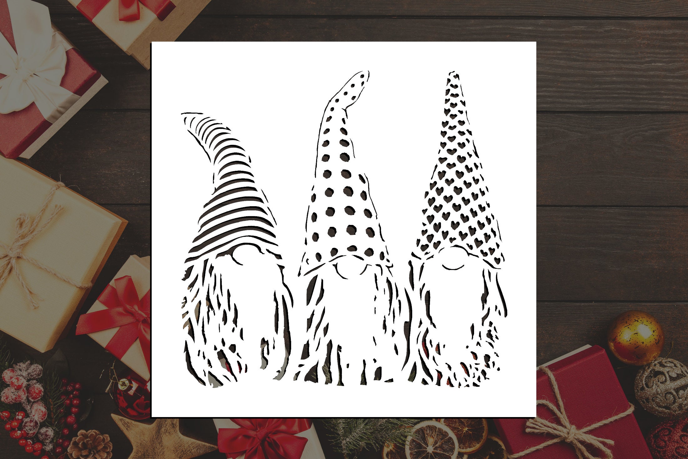 Scandinavian Gnomes Reusable Stencil many Sizes - Etsy