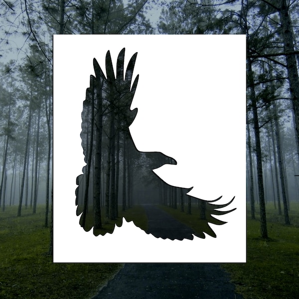 Raven Bird Stencil - Etsy