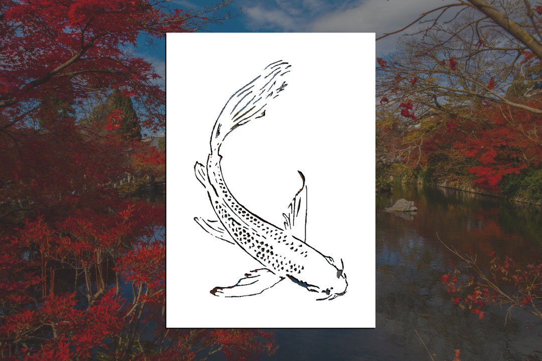 Butterfly Koi Fish Reusable Stencil (many Sizes) - Etsy