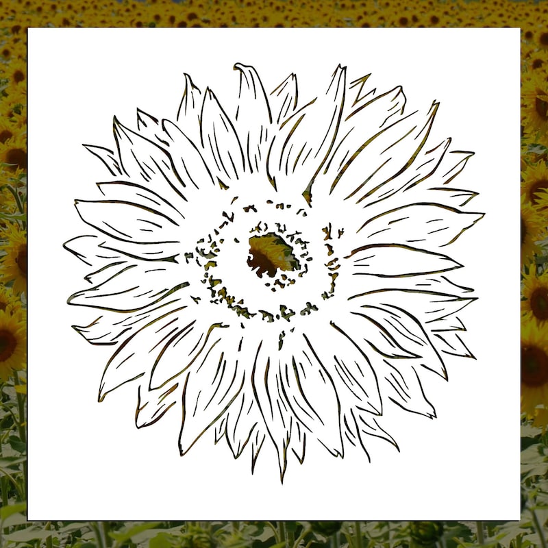 Sunflower Stencil - Etsy