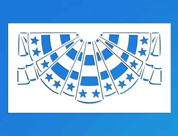 Patriotic Bunting Flag Reusable Stencil Many Sizes | Etsy