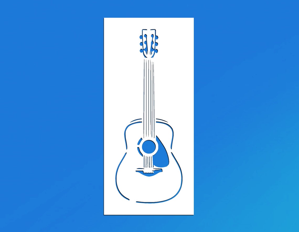Acoustic Guitar Reusable Stencil Many Sizes | Etsy