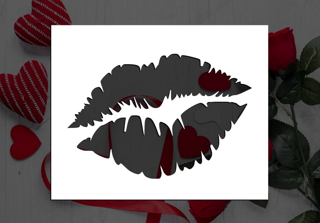 Kissing Lips Reusable Stencil (many Sizes) - Etsy