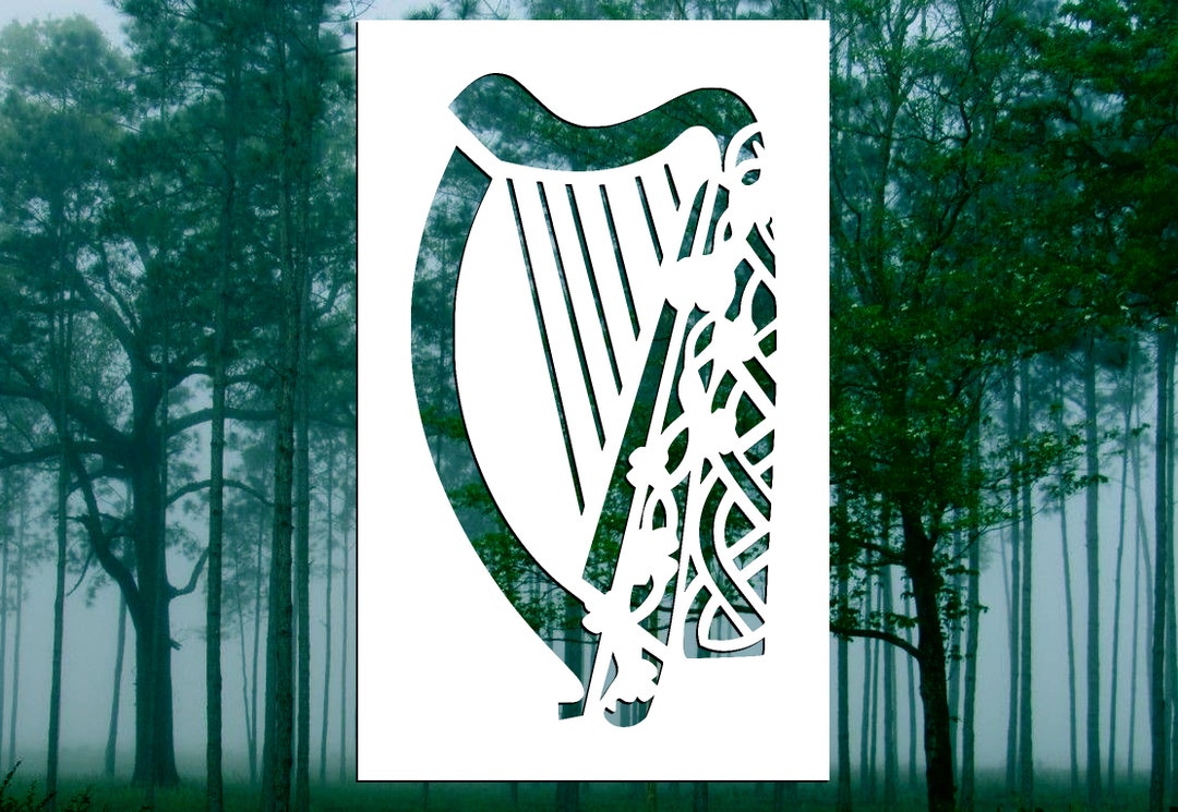 Celtic Harp Reusable Stencil (many Sizes) - Etsy