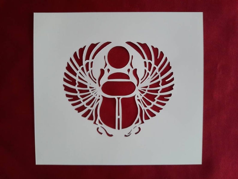 Egyptian Scarab Beetle Reusable Stencil Many Sizes | Etsy
