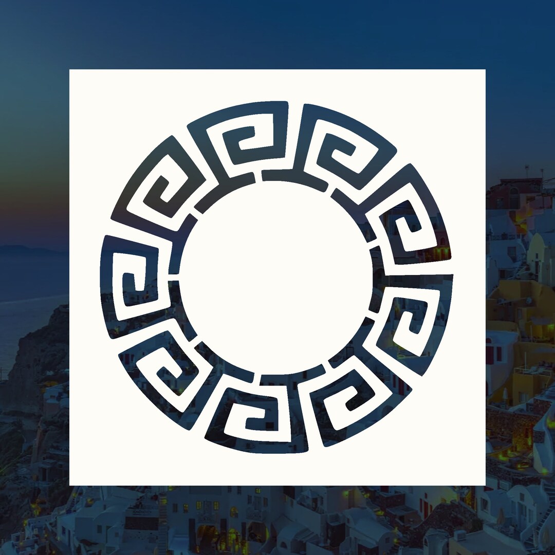 Simple Greek Key Circle Reusable Stencil (many Sizes) - Etsy