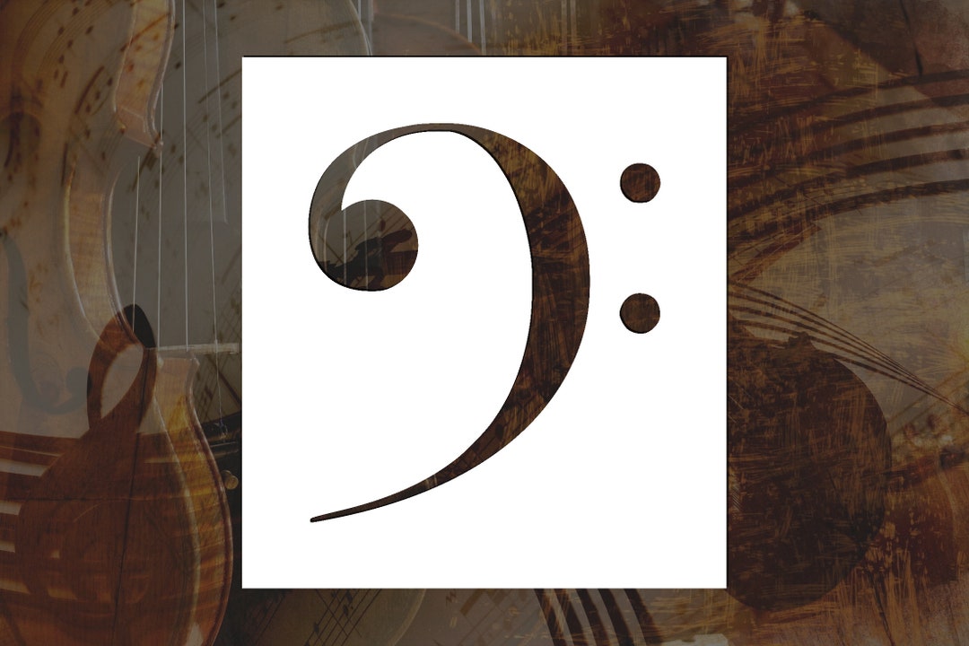 Bass Clef Reusable Stencil (many Sizes) - Etsy