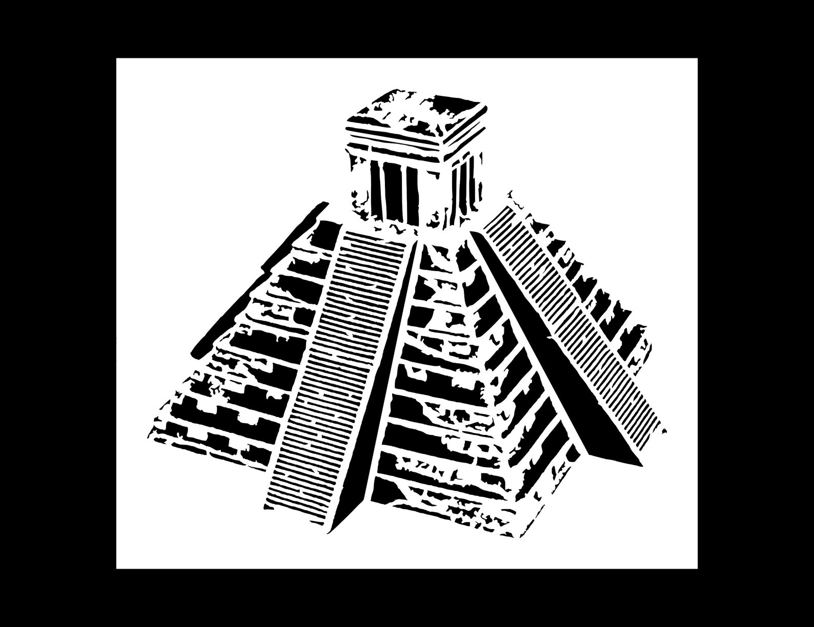 Mayan Aztec Pyramid Reusable Stencil Many Sizes | Etsy