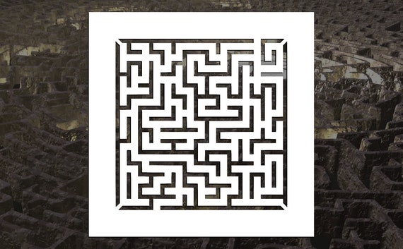 Maze Labyrinth Reusable Stencil many Sizes | Etsy