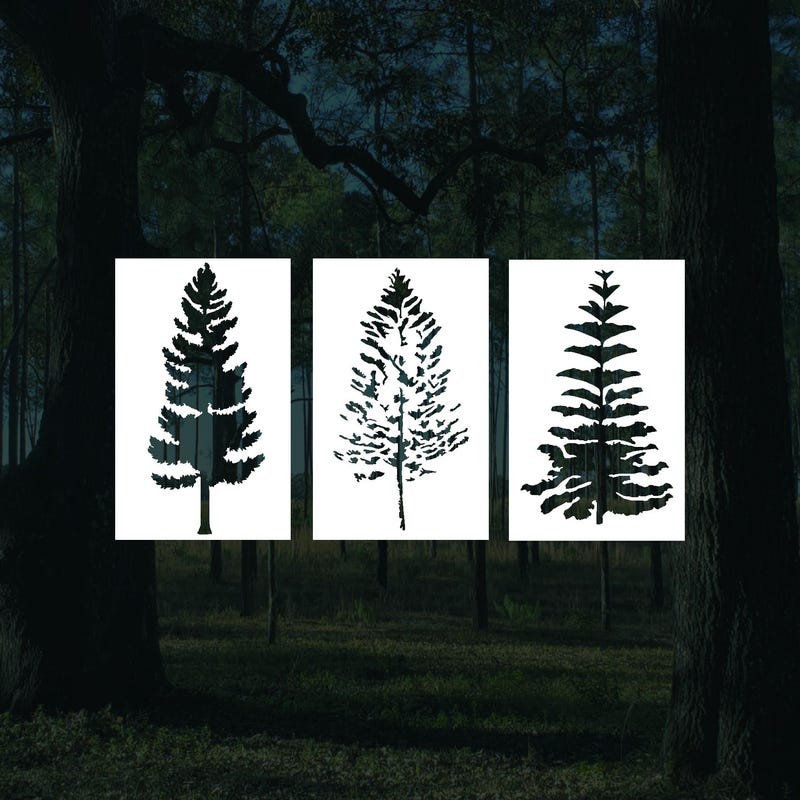 Pine Tree Stencil - Etsy