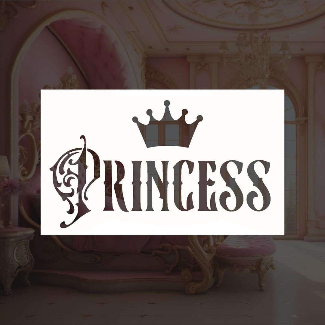 Princess With Crown Reusable Stencil (many Sizes) - Etsy
