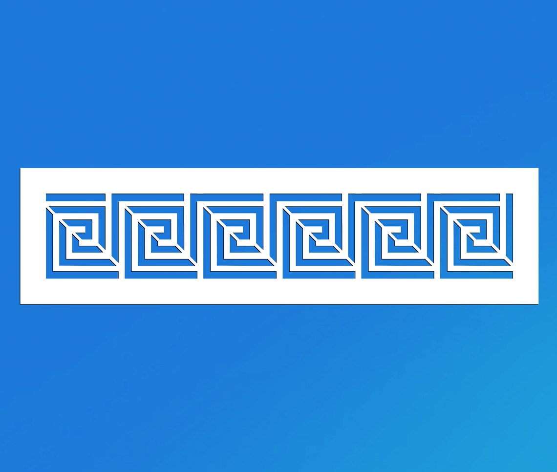 Geometric Greek Key Border Stencil Many Sizes | Etsy