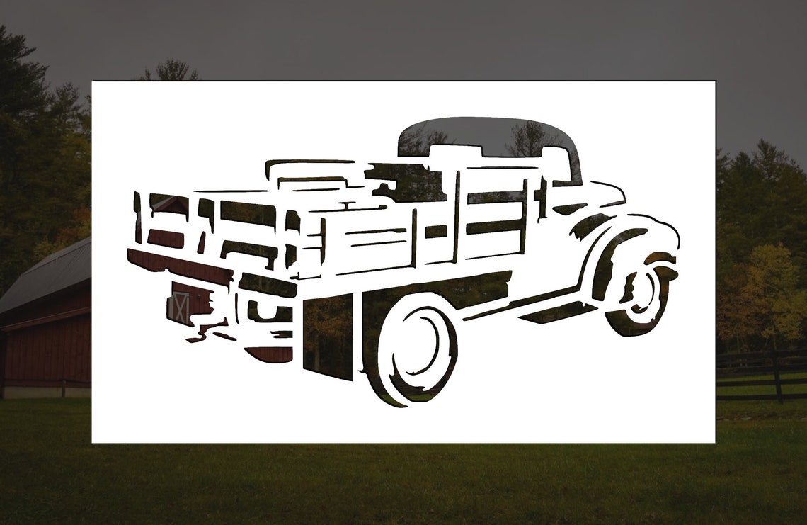 Old Truck With Rails Reusable Stencil many Sizes - Etsy