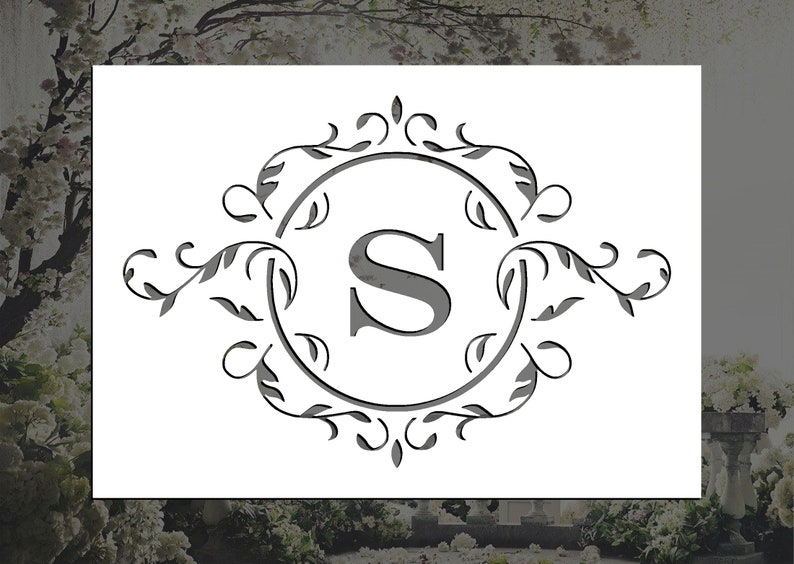 Leaf Monogram Customizable Reusable Stencil many Sizes - Etsy