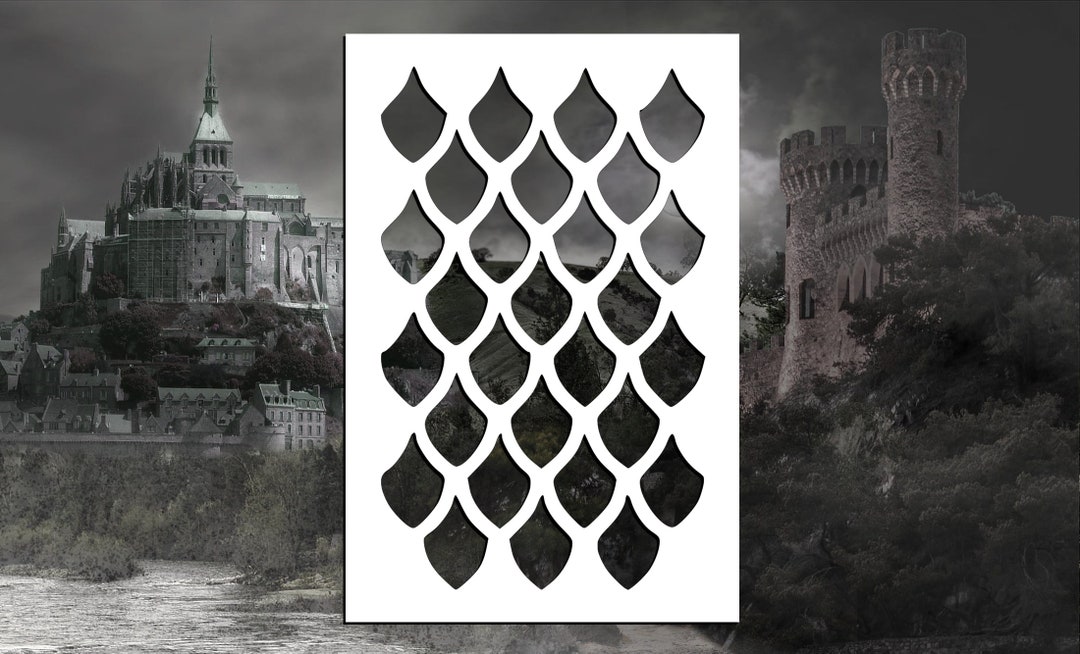 Dragonscale Reusable Stencil (many Sizes) - Etsy