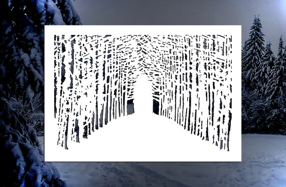 Wooded Path Reusable Stencil many Sizes - Etsy