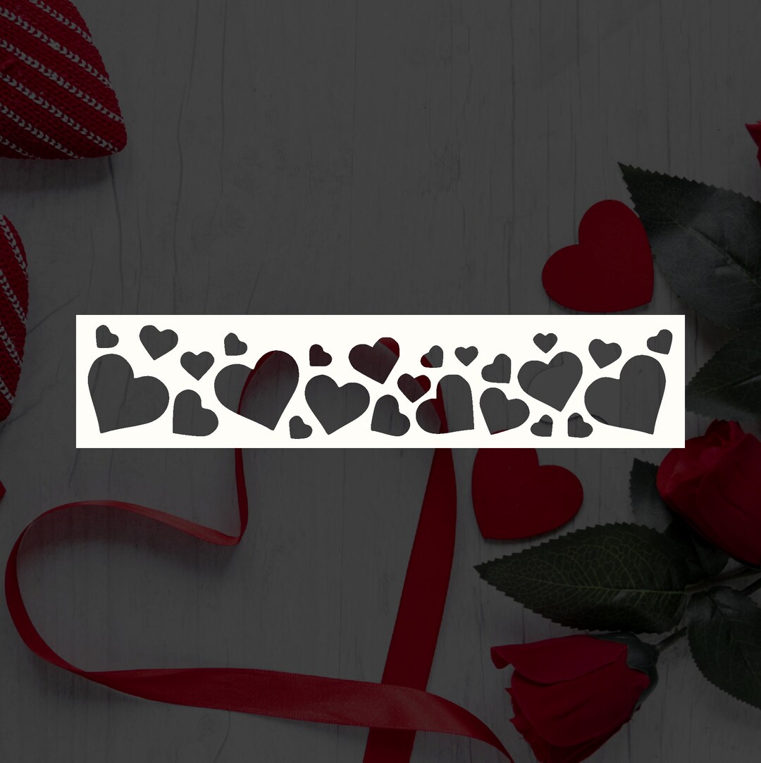 Hearts Edge Border Reusable Stencil (many Sizes) - Etsy