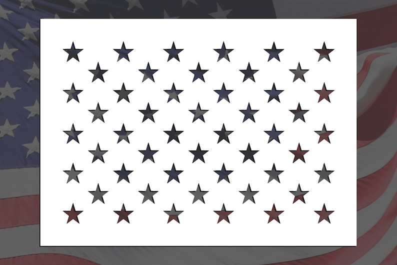 50 Stars Reusable Stencil (many Sizes) - Etsy