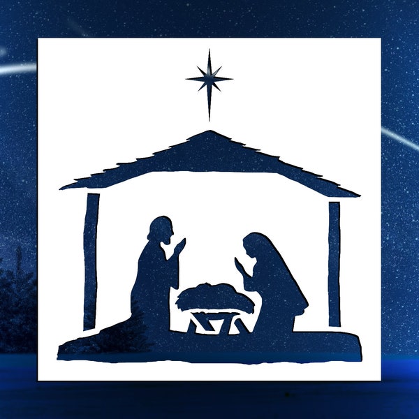 Nativity Stencil - Etsy
