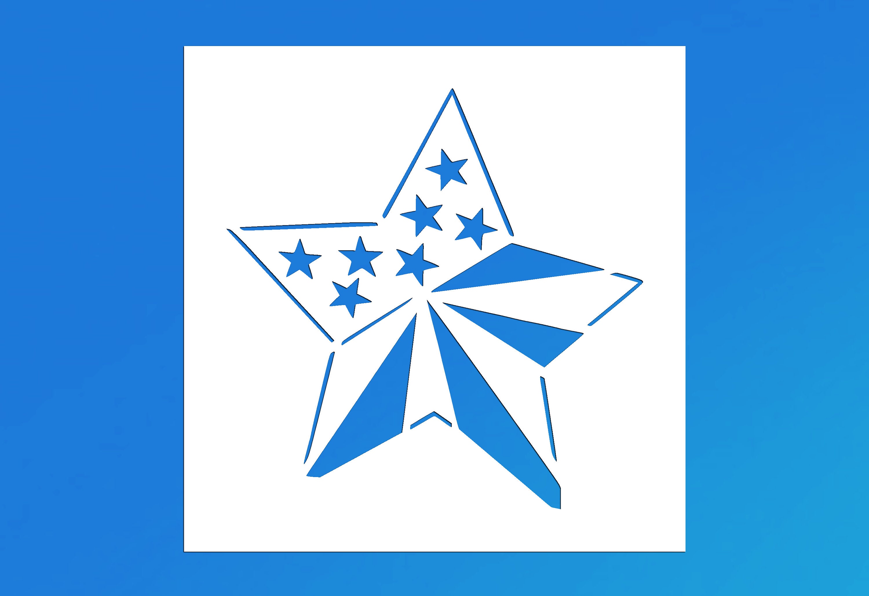 Estrella con estrellas y rayas plantilla reutilizable muchos | Etsy