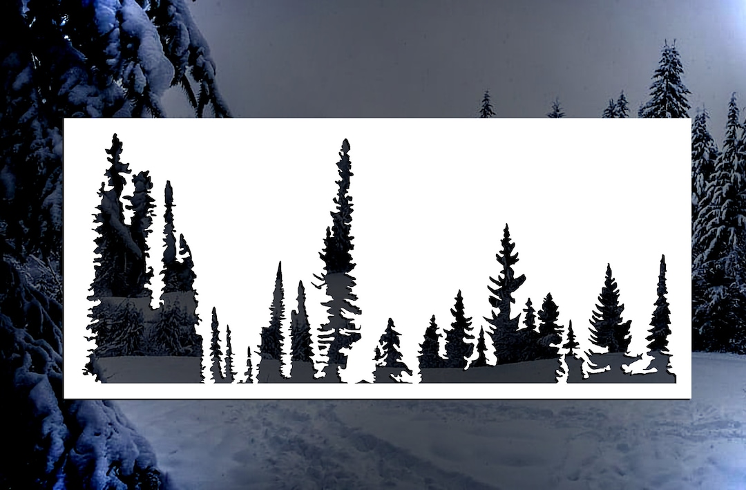 Tree Forest Line Reusable Stencil (many Sizes) - Etsy