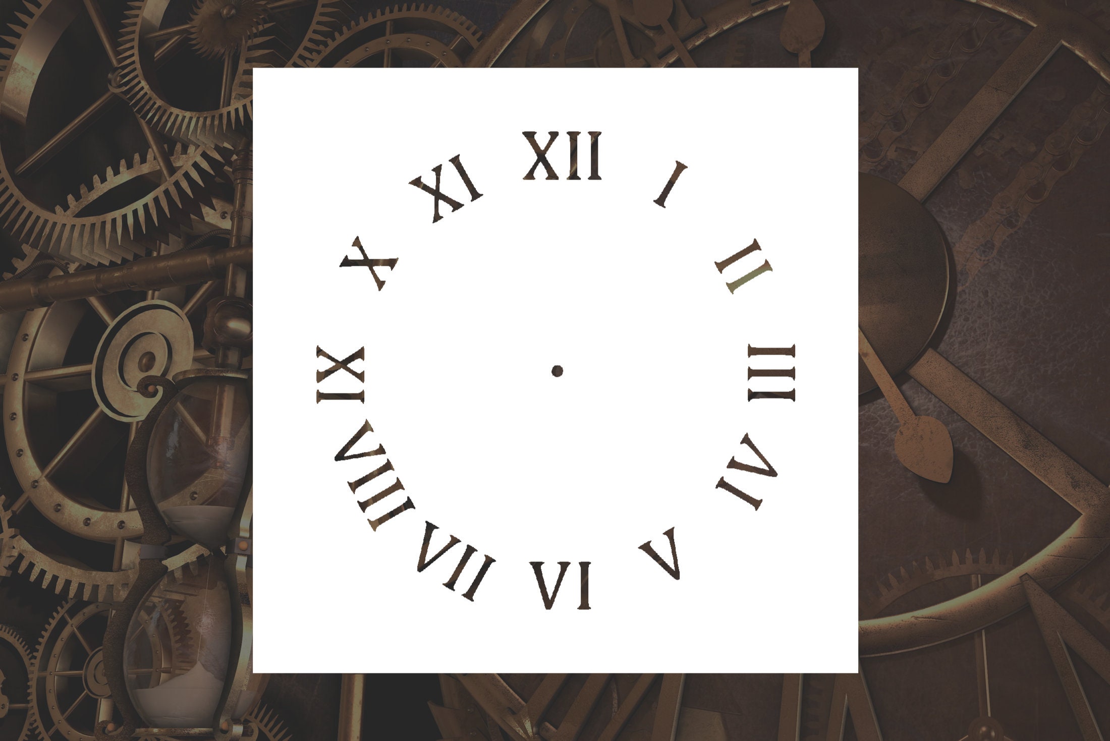 Simple Roman Numeral Clock Face Reusable Stencil (many Sizes) - Etsy
