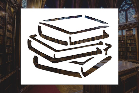 Stack of Books Reusable Stencil many Sizes | Etsy