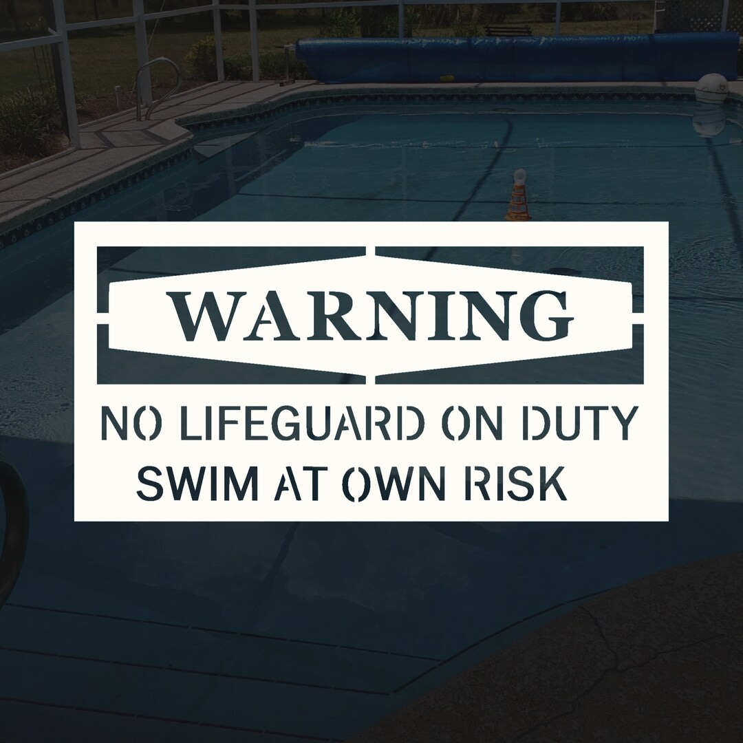 No Lifeguard on Duty Reusable Stencil (many Sizes) - Etsy