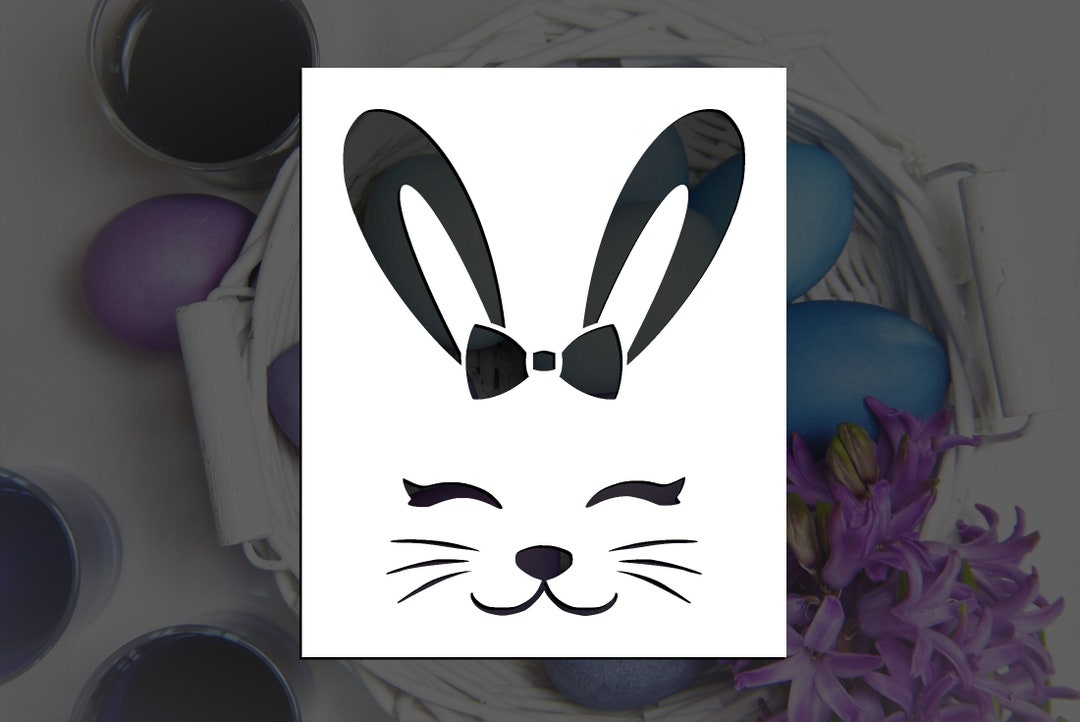 Happy Bunny Face Reusable Stencil (many Sizes) - Etsy