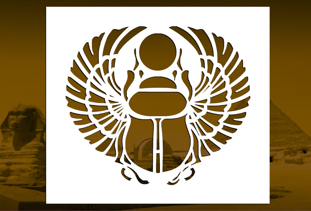 Egyptian Scarab Beetle Reusable Stencil (many Sizes) - Etsy