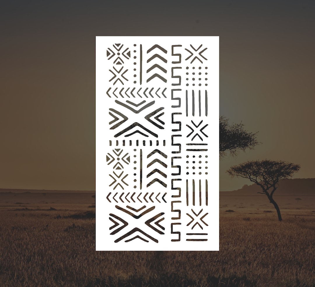 Malian Inspired Pattern Reusable Stencil (many Sizes) - Etsy