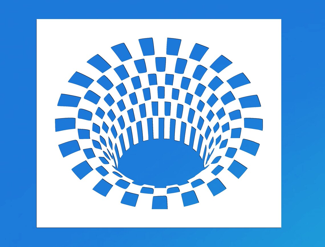 Optical Illusion Vortex Reusable Stencil many Sizes | Etsy