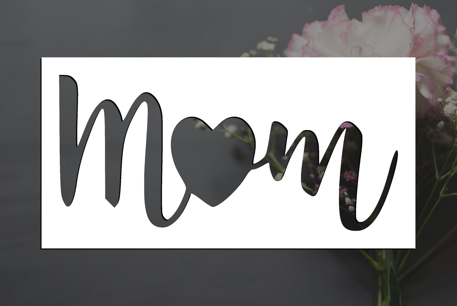 Mom With Heart Reusable Stencil (many Sizes) - Etsy