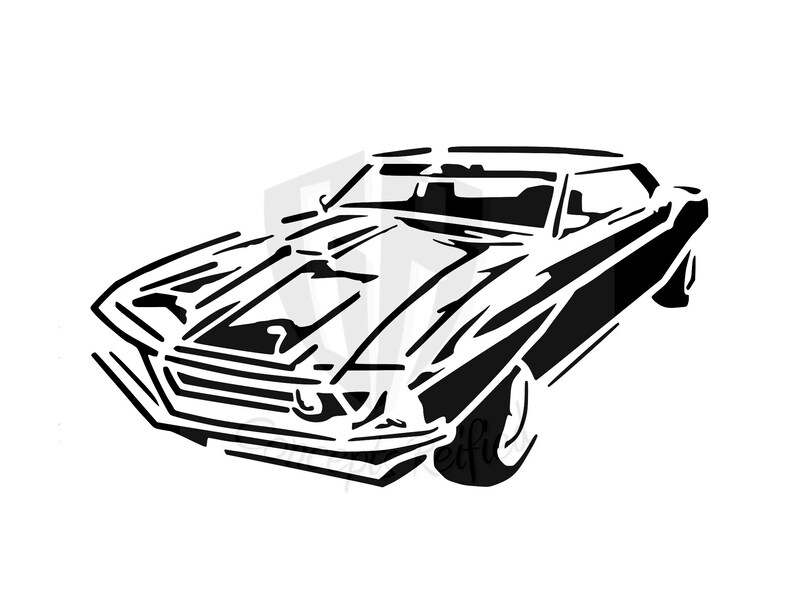 Classic Muscle Car Reusable Stencil Many Sizes | Etsy