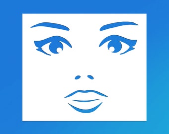 Girl Face Stencil | Etsy
