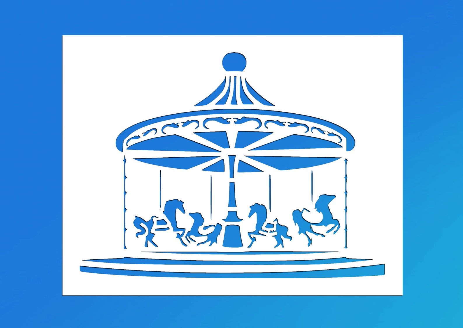Carnival Fair Merry-go-round Carousel Reusable Stencil many | Etsy