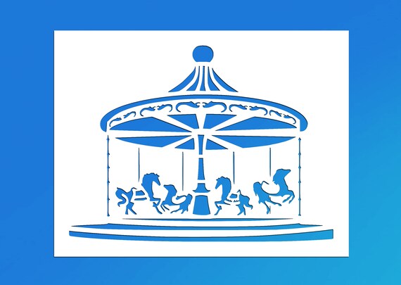 Carnival Fair Merry-go-round Carousel Reusable Stencil many | Etsy