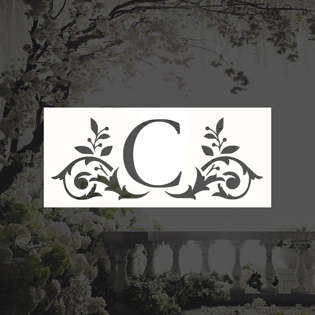 Customizable Filigree Monogram Reusable Stencil (many Sizes) - Etsy
