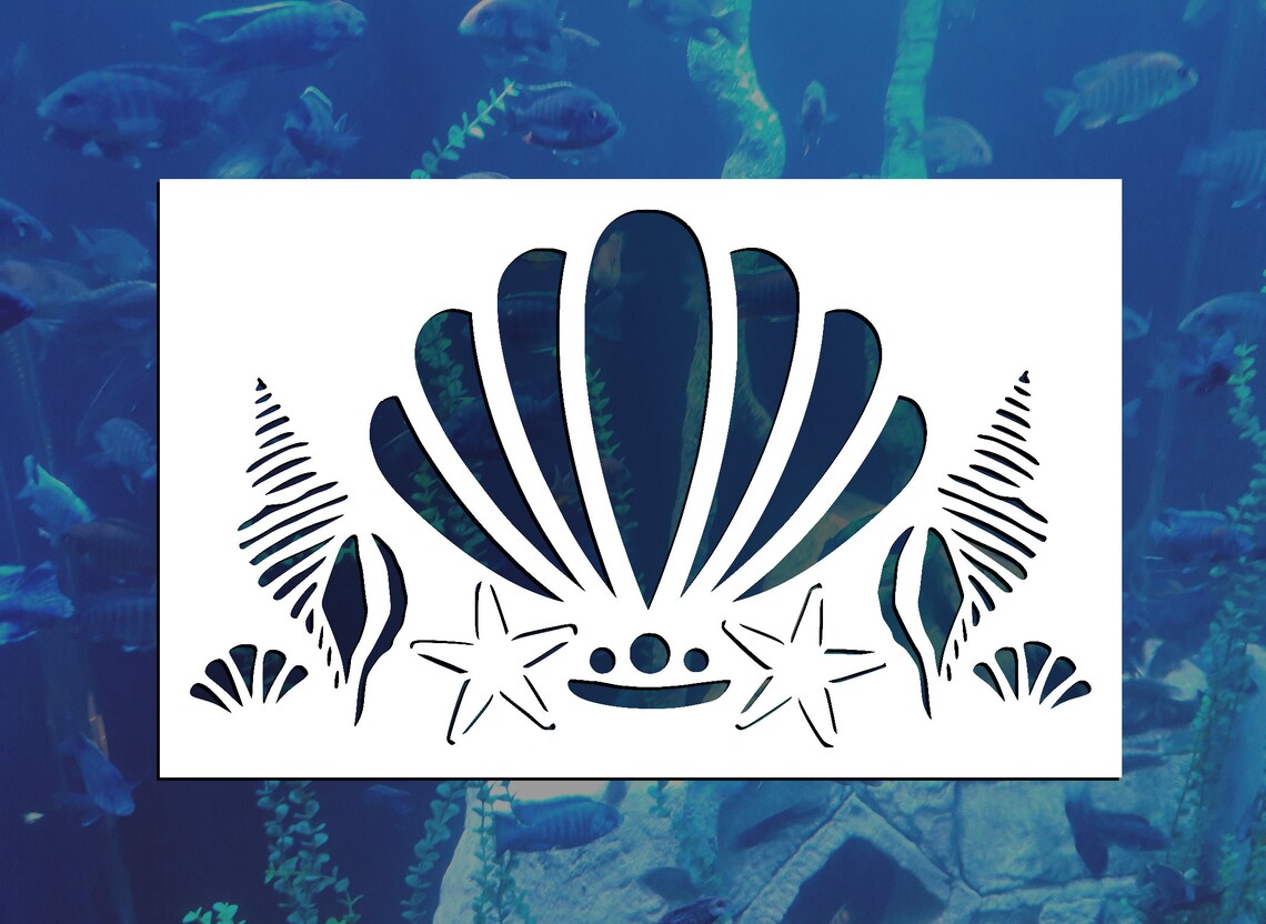 Seashell Reusable Stencil many Sizes - Etsy