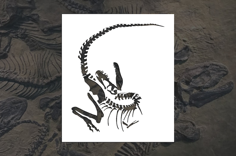 Velociraptor Death Pose Fossil Reusable Stencil (many Sizes) - Etsy