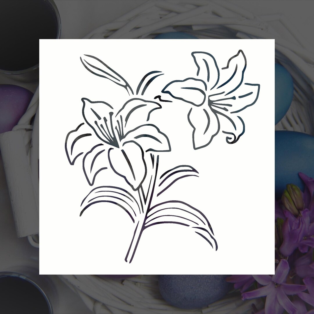 Easter Lily Reusable Stencil (many Sizes) - Etsy