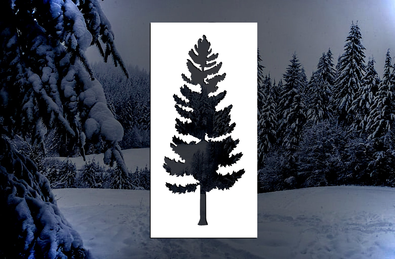 Pine Tree Reusable Stencil many Sizes - Etsy